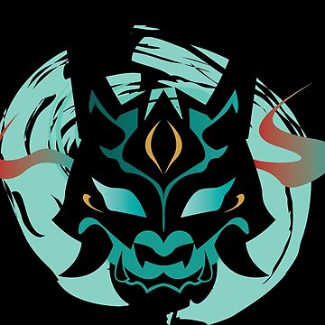 "Xiao Yaksha Mask Design" Sticker for Sale by Zirxecs | Redbubble