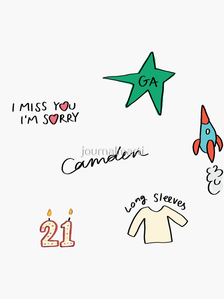 "Gracie colored tattoo sticker set" Sticker for Sale by journalmarti ...