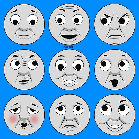 "The Many Faces of Thomas (full faces)" Poster by corzamoon | Redbubble
