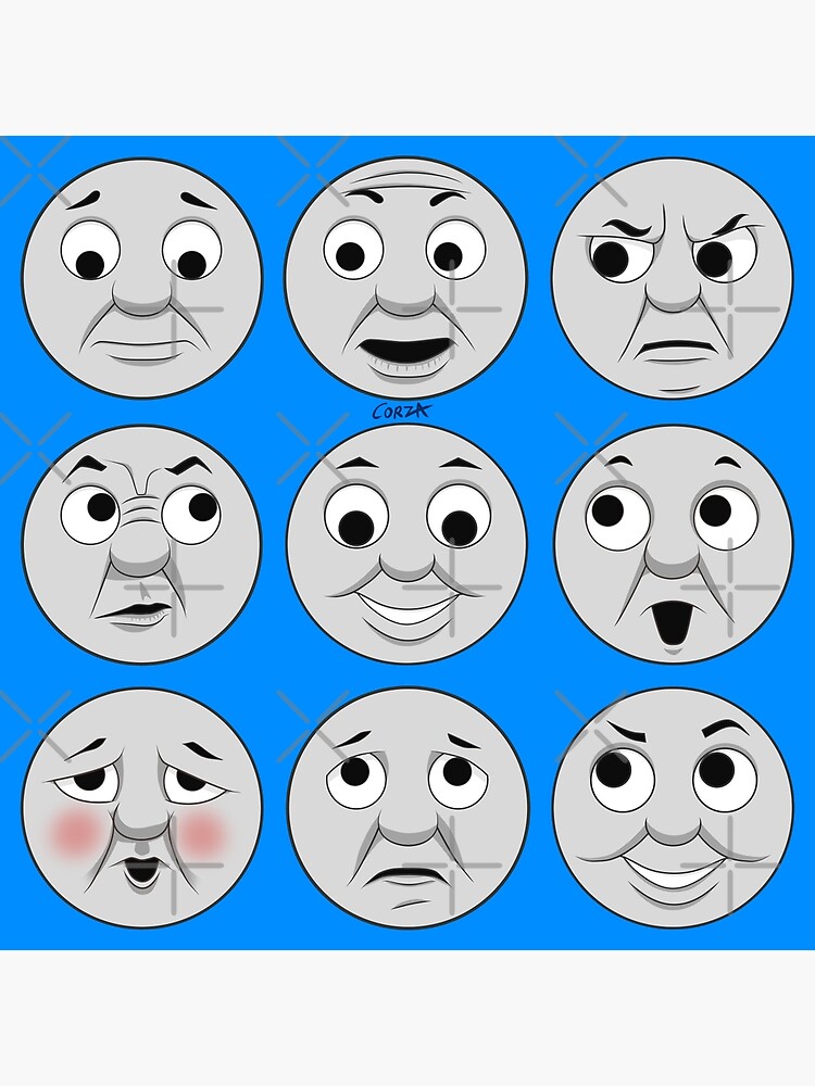 "The Many Faces of Thomas (full faces)" Art Print by corzamoon | Redbubble