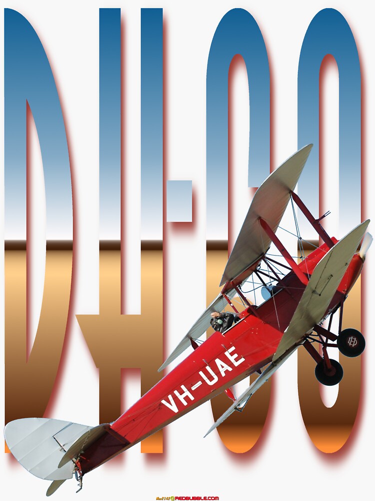"De Havilland DH-60 Moth VH-UAE T-shirt Design" Sticker for Sale by ...