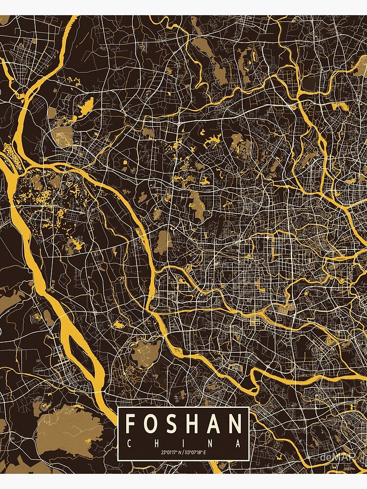 "Foshan City Map of Guangdong, China - Pastel" Poster for Sale by deMAP ...