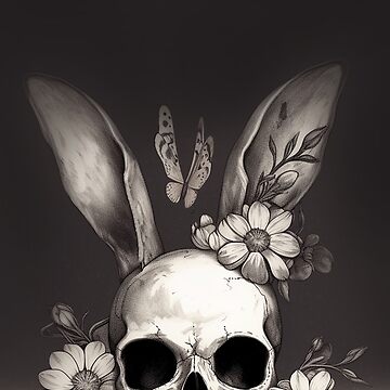 "Skull with bunny ears drawing" Greeting Card for Sale by EmeraldeaArt ...