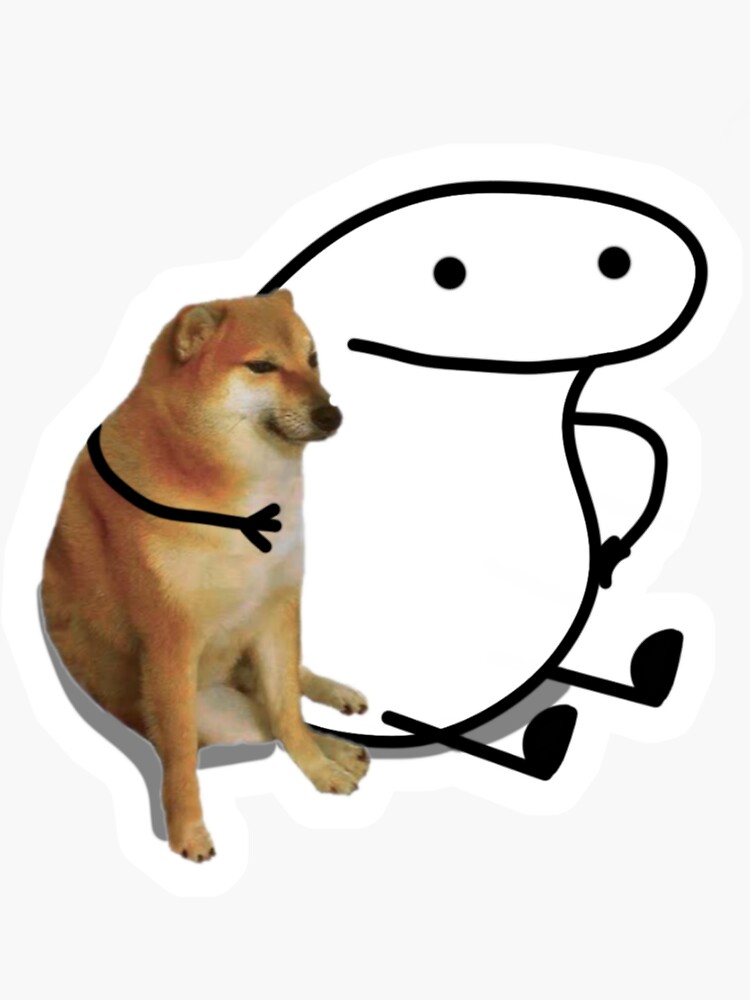 "deformed with cheems" Sticker by Deformitos | Redbubble