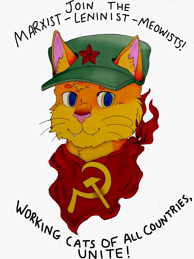 "Marxist Leninist Meowist Shirt" Sticker by CloverFrost | Redbubble