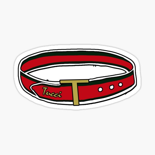 "Stanley Tucci Logo with a belt in black" Sticker for Sale by Manoroma ...