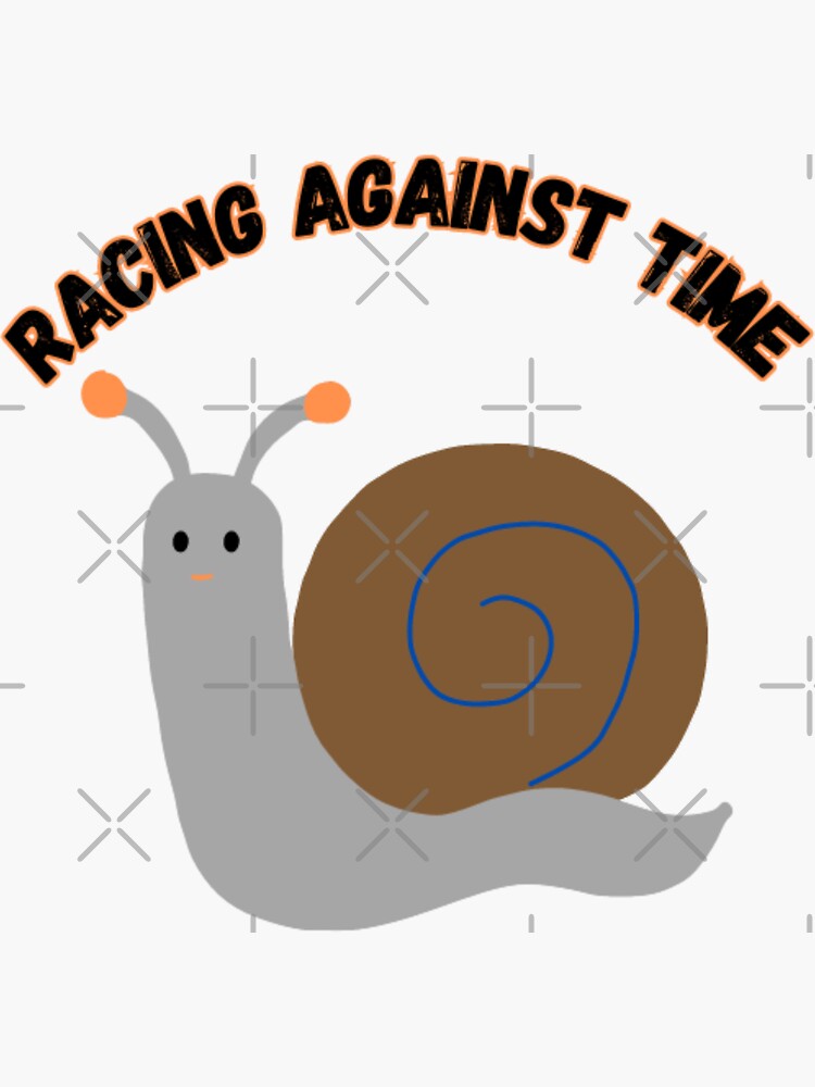 "Snail Racing Against Time" Sticker for Sale by SoussouBrand | Redbubble