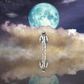 "Spaceman-Jupiter-planet-space-galaxy-astronaut-moon-cloud" Sticker by ...