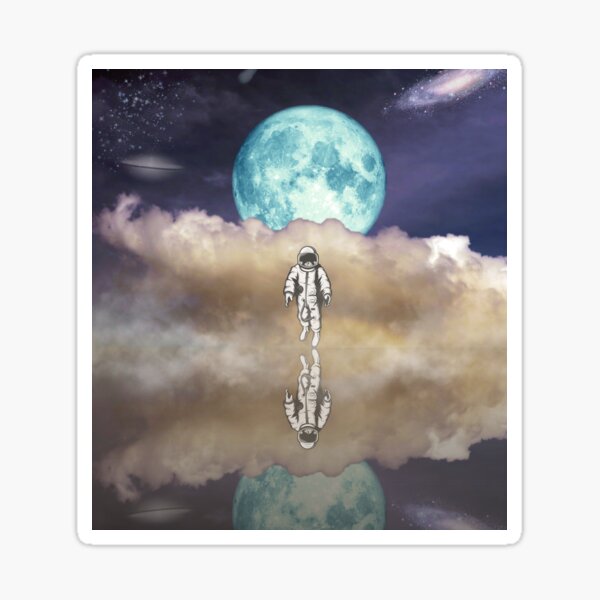 "Spaceman-Jupiter-planet-space-galaxy-astronaut-moon-cloud" Sticker by ...