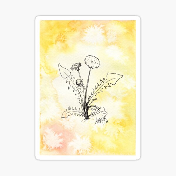 "The Love of a Dandelion" Sticker for Sale by MarenPaintsJoy | Redbubble