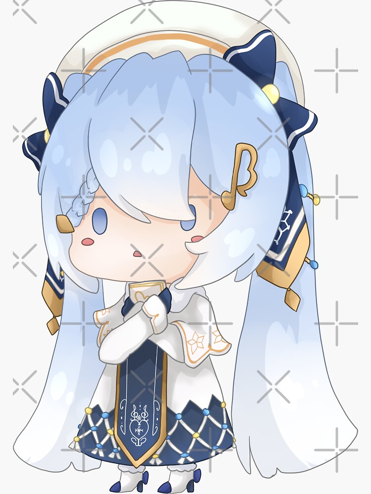 "Chibi Snow Miku 2021" Sticker for Sale by Megku | Redbubble