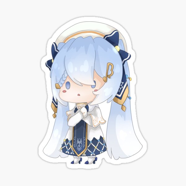 "Chibi Snow Miku 2021" Sticker for Sale by Megku | Redbubble