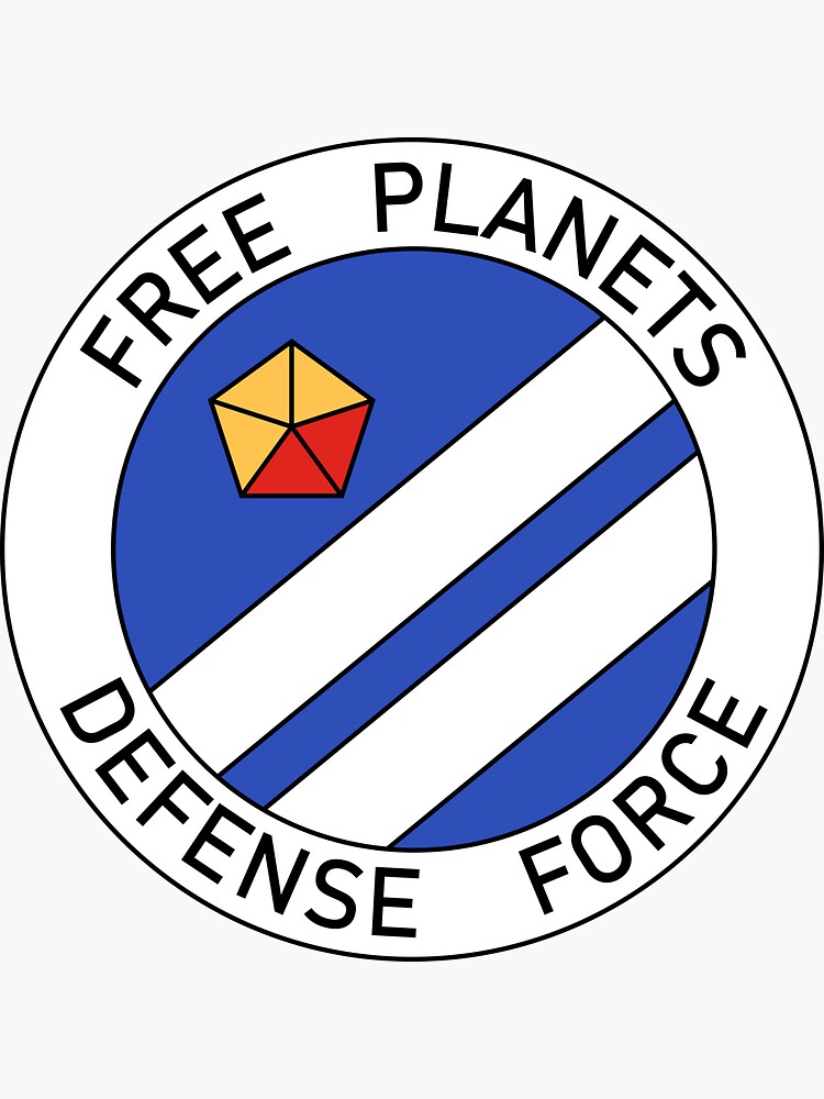 "Free Planets Defense Force insignia - corner print" Sticker for Sale ...
