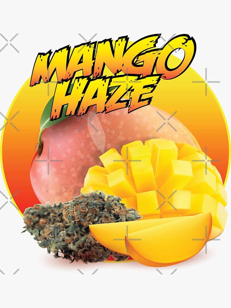 "Mango Haze Cannabis Strain Art " Sticker for Sale by kushcoast | Redbubble