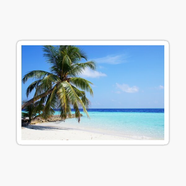 "Maldives Beach Beautiful Tropical Ocean Water" Sticker by ...