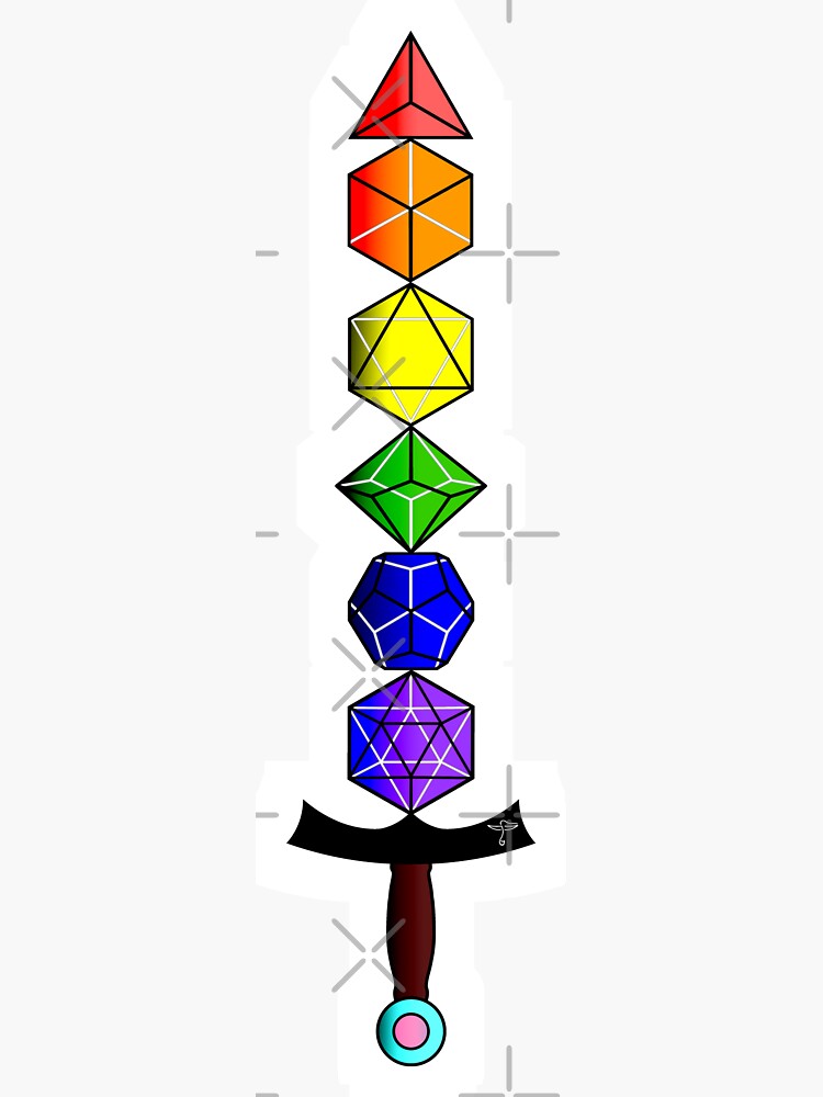 "Slayers Gonna Slay, Polyhedral Pride Sword" Sticker for Sale by ...