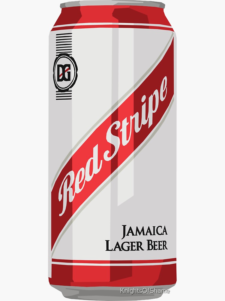 "Red Stripe Can" Sticker for Sale by KnightsOfShame | Redbubble