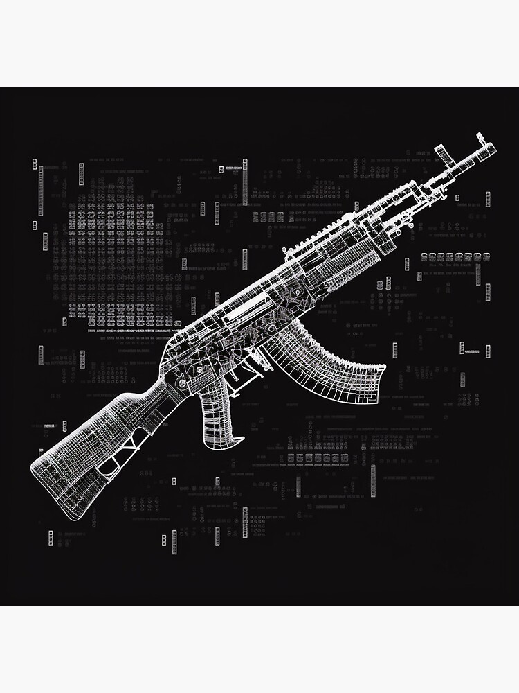 "AK-47 in ASCII art" Art Print for Sale by mkrnnbdc | Redbubble