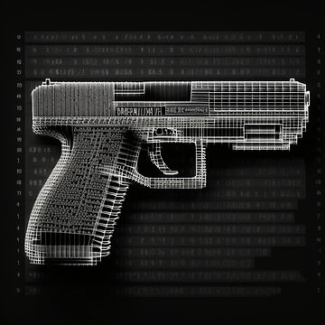"Glock in ASCII Art" Sticker for Sale by mkrnnbdc | Redbubble