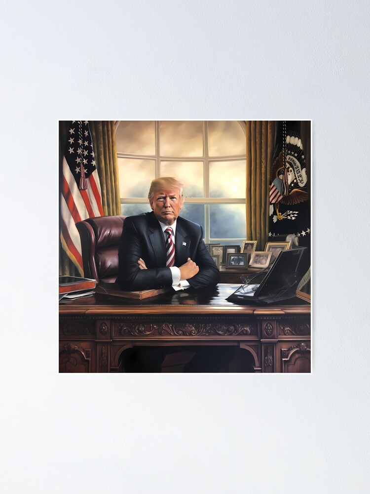 "President Trump Artwork" Poster for Sale by PortraitHeaven | Redbubble