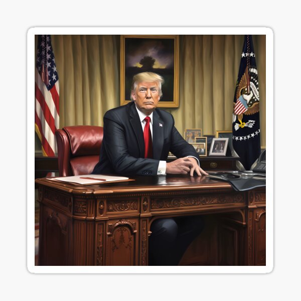 "President Trump Art" Sticker for Sale by PortraitHeaven | Redbubble