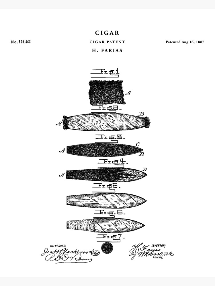 "Cigar Patent Drawing Blueprint" Poster by Vintago | Redbubble