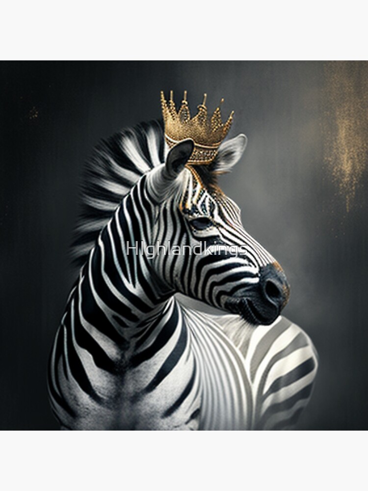 "The Zebra King" Sticker for Sale by HIghlandkings | Redbubble
