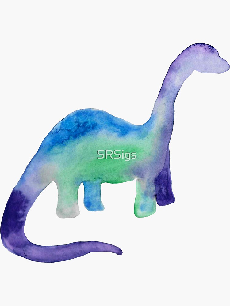 "watercolor brachiosaurus dinosaur" Sticker for Sale by SRSigs | Redbubble