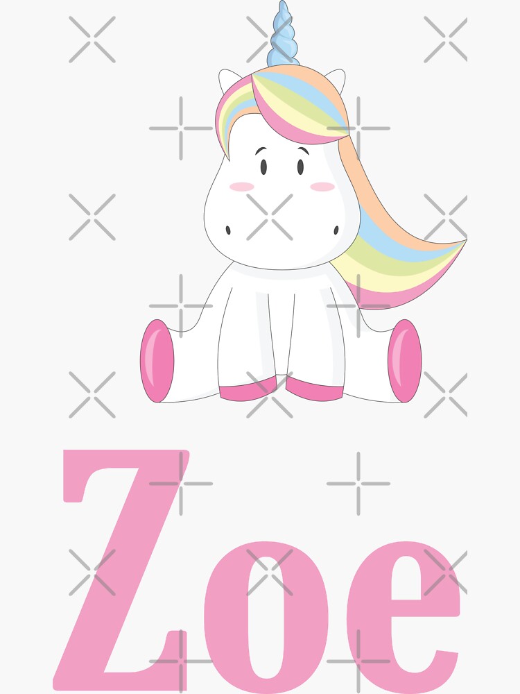 "Zoe Unicorn Zoey Name" Sticker by ProjectX23 | Redbubble