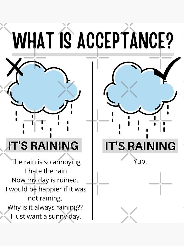 "What is acceptance " Sticker for Sale by ThoughtJumble | Redbubble