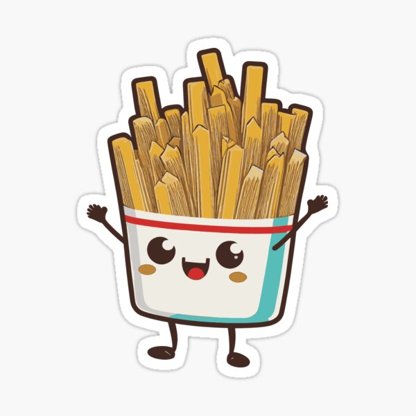 "Cute French Fries" Sticker for Sale by dvnnyyy | Redbubble
