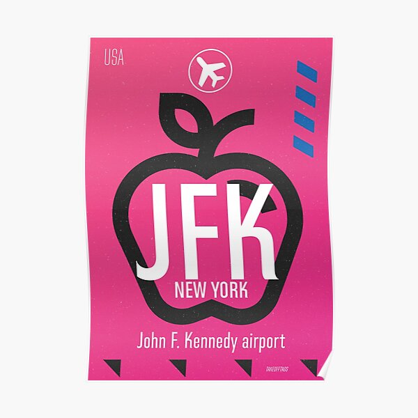 "JFK New York airport code" Poster for Sale by Aviators | Redbubble