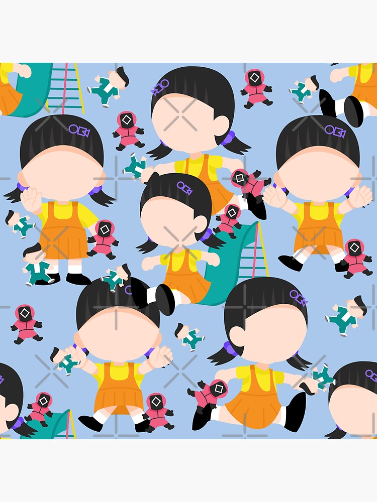 "Squid Game Red Light Green Light girl playground cute" Sticker for ...