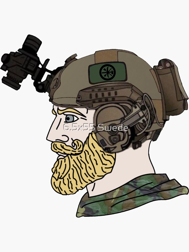 "Tactical Chad alt" Sticker for Sale by 6.5x55 Swede | Redbubble