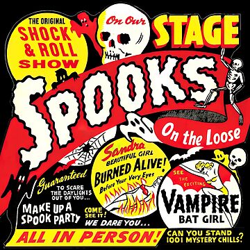 "Horror Spookshow, Spooks on the Loose!" Sticker for Sale by GrosSpooky ...