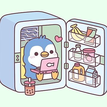 "Cute Penguin Chilling In Fridge" Sticker for Sale by rustydoodle ...