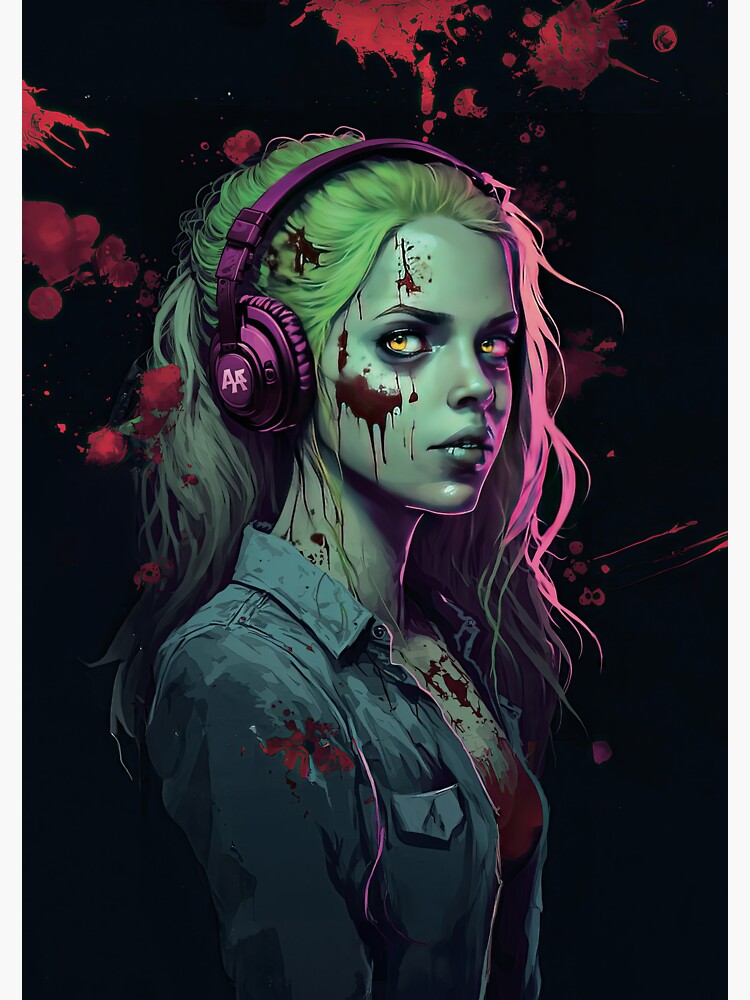 "Digital Painting - Zombie Girl" Sticker by KyxcsWorkshop | Redbubble