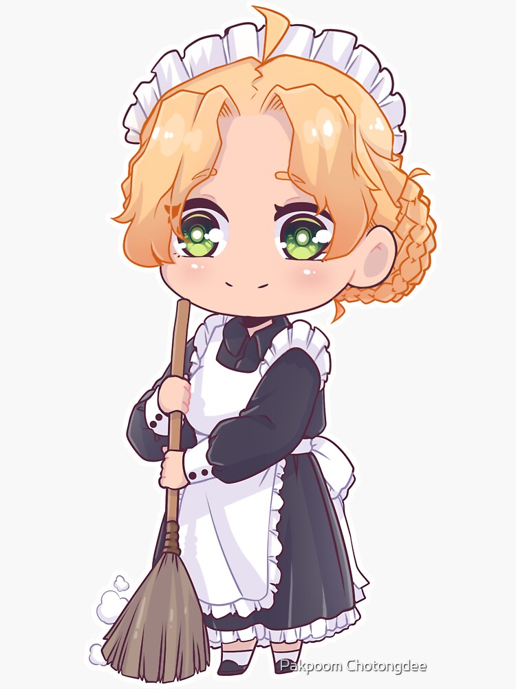 "Anime, Blonde hair color, Maid Sticker, - The Maid Collection" Sticker ...