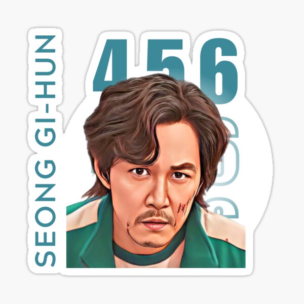 "SQUID GAME Player 456 GI HUN" Sticker for Sale by RoroArtsNDesign ...
