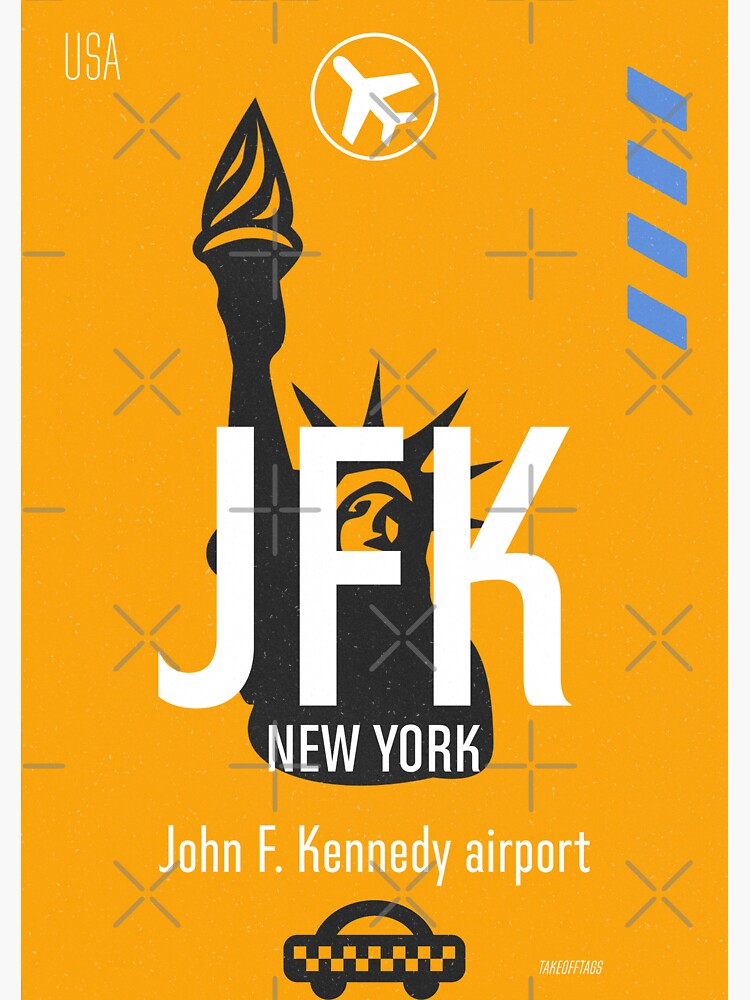 "JFK yellow taxi" Sticker for Sale by Aviators | Redbubble