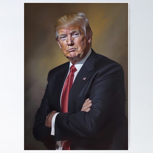 "President Trump Portrait" Poster for Sale by PortraitHeaven | Redbubble