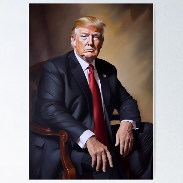 "President Trump Portrait" Poster for Sale by PortraitHeaven | Redbubble
