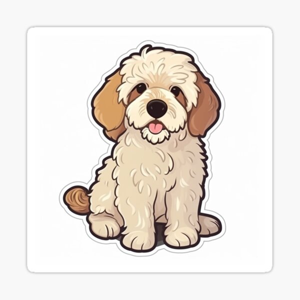 "Cute Labradoodle Puppy cartoon sticker 8" Sticker for Sale by ...