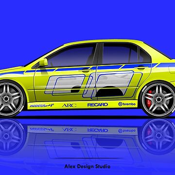 "2fast 2furious Paul Walker's Lancer Evo" Sticker for Sale by bullrage ...