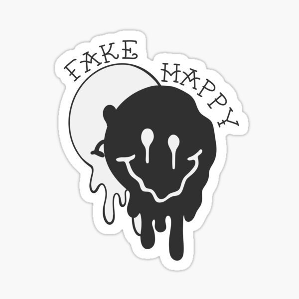 "Fake Happy - Smiley Face" Sticker for Sale by CosmicWitch616 | Redbubble