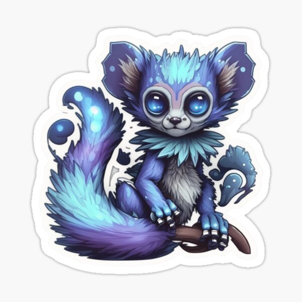"Magic Lemur Fantasy Art " Sticker for Sale by GlitchMedia | Redbubble
