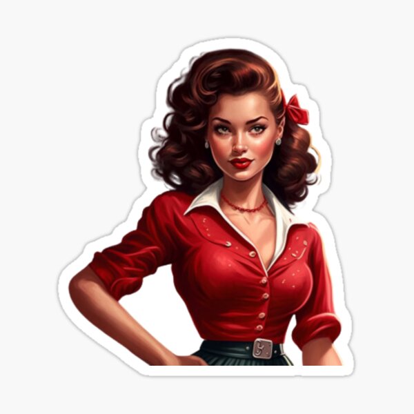 "Lady in red" Sticker for Sale by dygo1986 | Redbubble