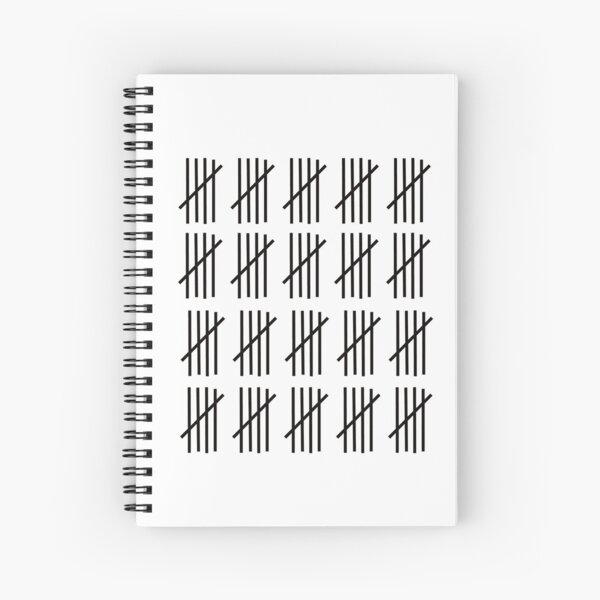 "One Hundred Days of School - Tally Mark Design" Spiral Notebook for ...