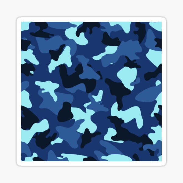 Blue Marine Army Camo Camouflage Pattern Sticker By Productpics