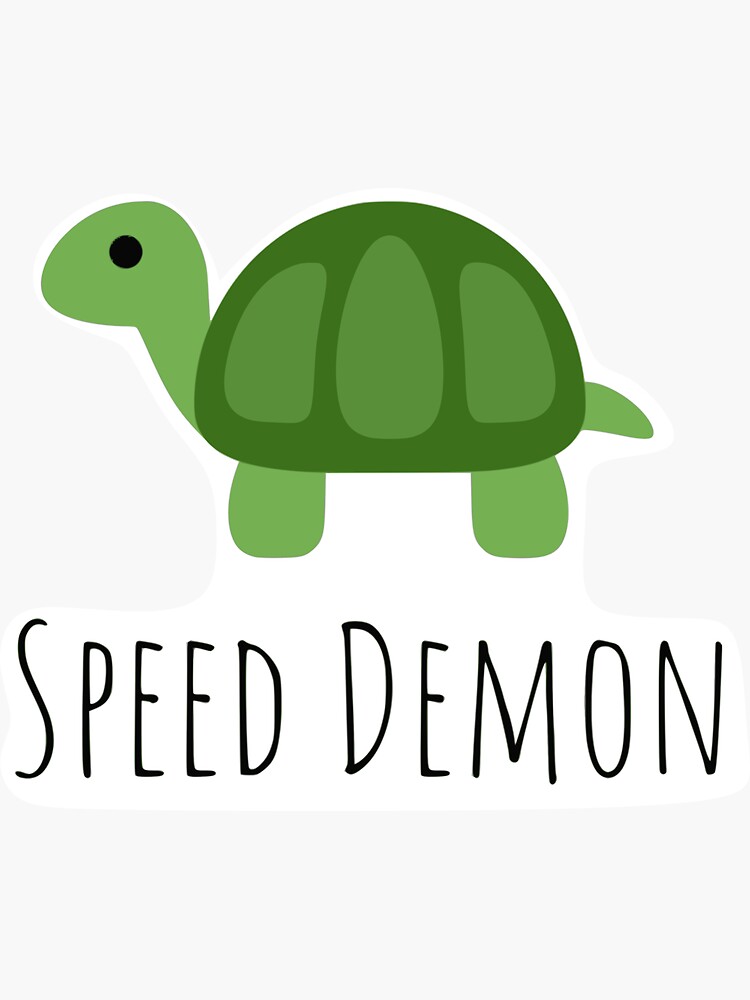 "Speed Demon Turtle" Sticker for Sale by whyNautDesigns | Redbubble